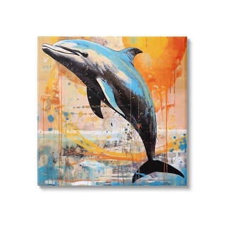 Stupell Modern Dolphin Collage Canvas Wall Art Design by Ray Powers ...