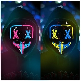 Purge Mask, 2 Pack Light up Mask LED Mask, Scary Masks with 3 Lighting ...