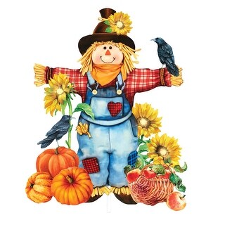 Solar Powered Harvest Scarecrow LED Lighted Outdoor Garden Stake - 17 x ...