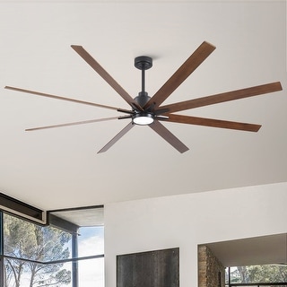 84" Black Lowe Profile Ceiling Fan with Light - Bed Bath & Beyond ...