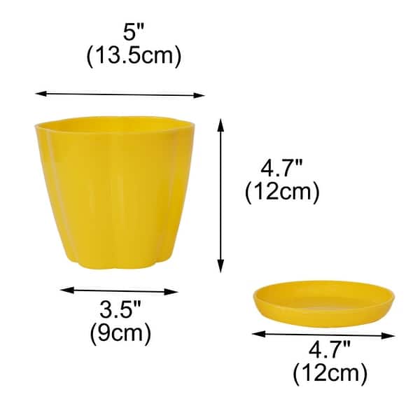 Home Garden Plastic Floral Shaped Cactus Aloe Flower Pot Plant Planter ...