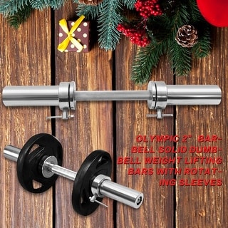 Olympic 2" Barbell Solid Dumbbell Weight Lifting Bars With Rotating ...