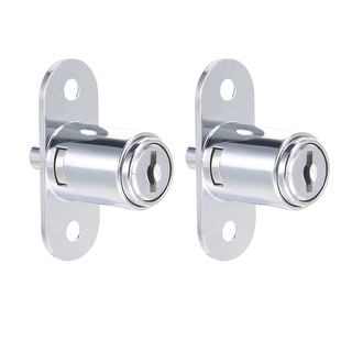 2pcs Push Plunger Lock 19mm x 23mm Cylinder Zinc Alloy Keyed Different ...