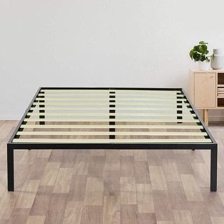 14 Inch Metal Platform Bed Frames With Wood Slat Support / No Box ...