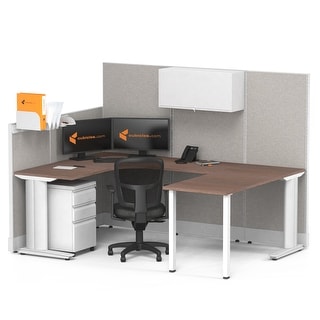 U Shaped Cubicle Workstation With Storage 84x60 Powered - Bed Bath ...