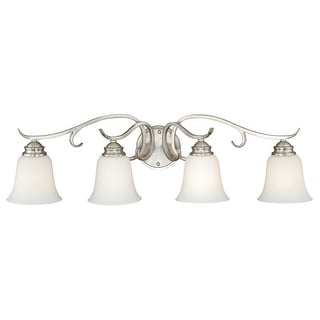 Hartford 4 Light Satin Nickel Bathroom Vanity Fixture - 32.75-in W x 8. ...