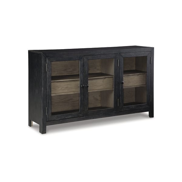 Signature Design by Ashley Lenston Black/Gray Accent Cabinet - 60"W x ...