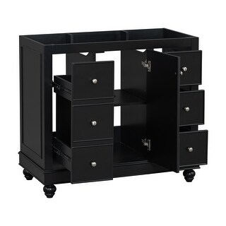 Modern 36-Inch Bathroom Vanity Cabinet Only - Wooden Frame, Adjustable ...