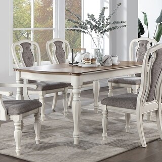Acme Florian DINING TABLE Oak & Antique White Finish - Oak & Antique ...
