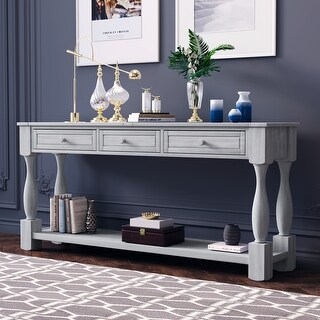 Mediterranean Console Table with Extra-Thick Design, 3 Drawers and ...