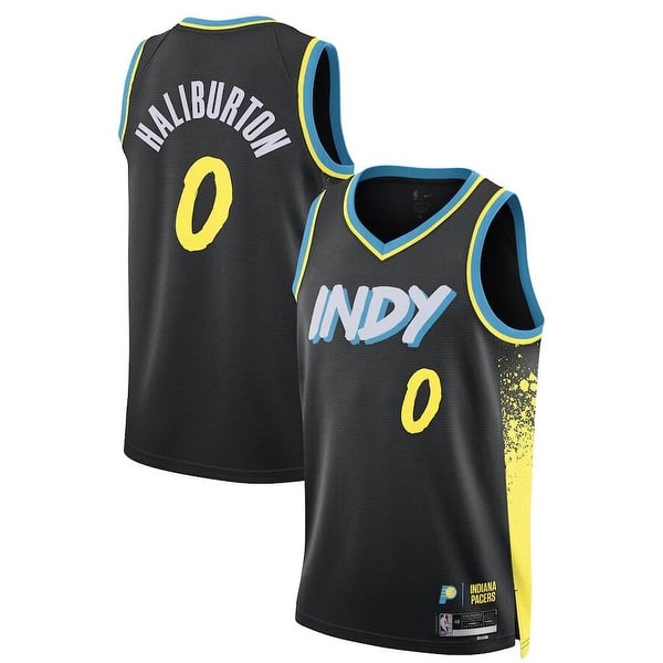Indiana Pacers Tyrese Haliburton Black 2023/24 City Edition Jersey ...