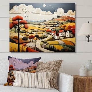 Designart "Country Side De Stijl Lansdcape " Countryside Wall Art - Bed ...