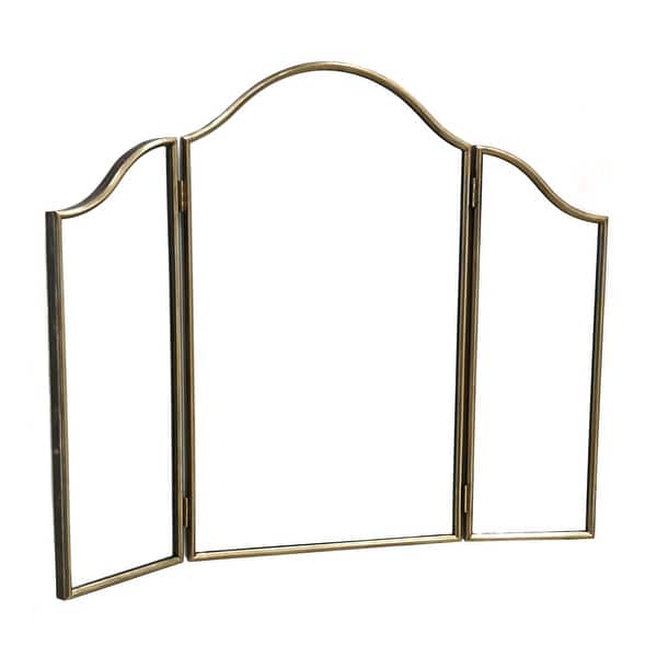 39" Bronze Tri-fold Arch Glass Tabletop Mirror - Bed Bath & Beyond ...