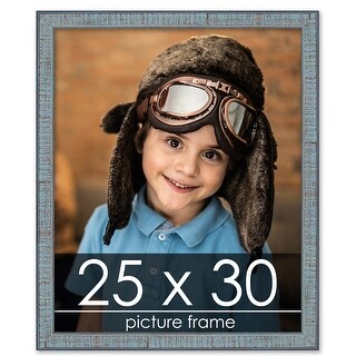 25x30 Distressed/Aged Complete Wood Picture Frame with UV Acrylic, Foam ...