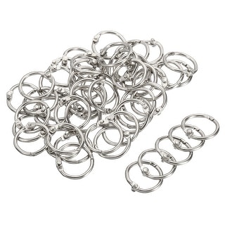 50Pcs Binder Rings Detachable Metal Loose Leaf Rings, Silver Tone ...