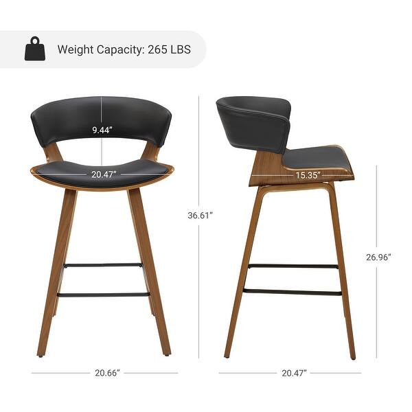 Art Leon Set of 2 Mid-Century Modern Upholstered Counter or Bar Stool ...