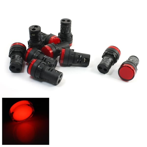 10 Pcs AC DC 24V 20mA Red Signal Electronic Circuit Indicator Lights ...