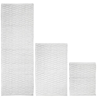 mDesign Cotton Bathroom Spa Mat Rugs/Runner, Diamond Design, Set of 3 ...