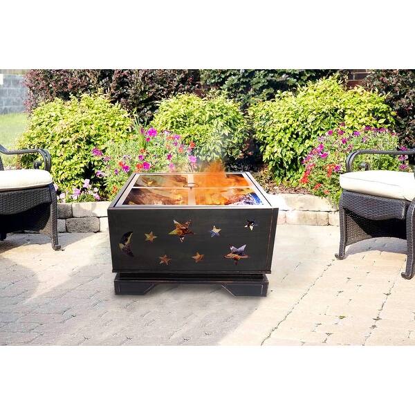 square fire pit bbq