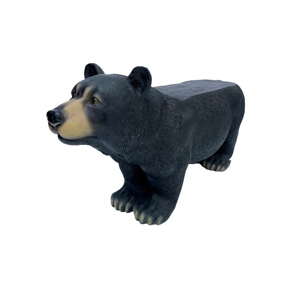 30.5" Gray Solid Bear Outdoor Patio Garden Bench Statue - Bed Bath ...
