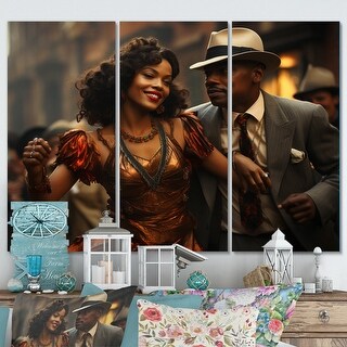 Designart "Jazz Harlem Renaissance III" African American Wall Decor Set ...