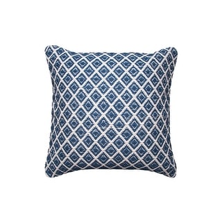 18" x 18" Bianca Navy Geometric Woven Square Throw Pillow - Bed Bath ...