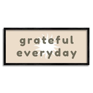 Stupell Grateful Everyday Abstract Shining Sun Neutral Tones Framed ...
