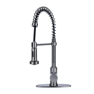 Residential Spring Kitchen Faucet with 2 Spray Heads in Pewter - Bed ...