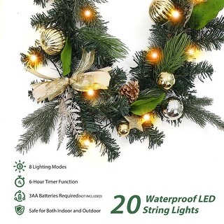 Christmas Garland with Lights - Bed Bath & Beyond - 39394310