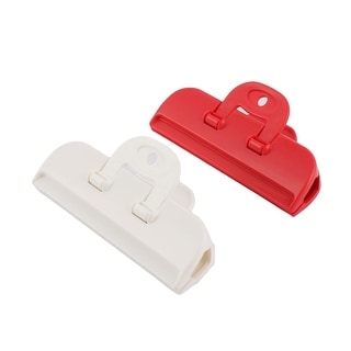 Food Storage Plastic Pocket Bag Sealing Clips Clamps Red White 2pcs ...