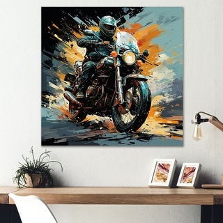 Designart "Dirt Bike Motorcycle Matrix " Motorcycle Wall Art - Bed Bath ...