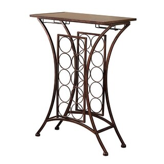 Pilaster Design Tanner Brushed Copper Metal & Tempered Glass Wine Rack ...