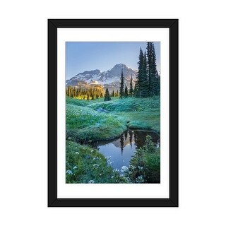 iCanvas "USA. Washington State. Mt. Rainier reflected in tarn amid ...