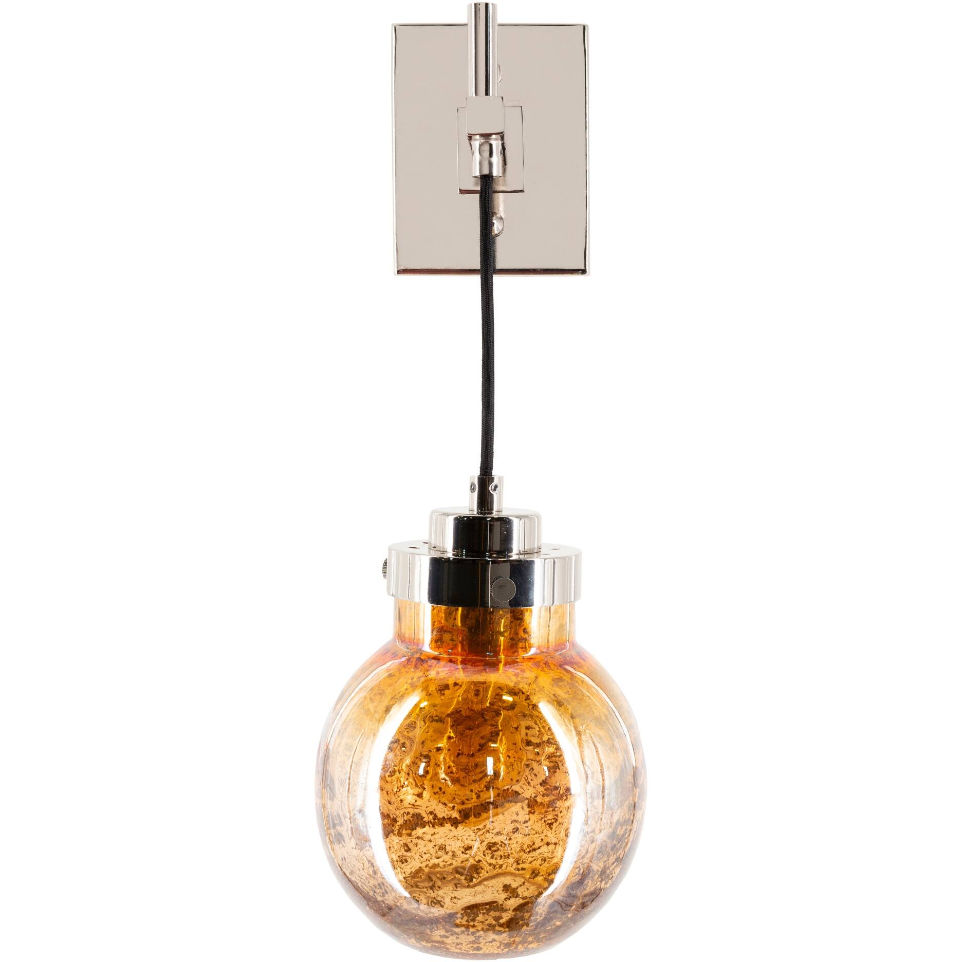 Aleah Handblown Amber Glass Suspended Wall Sconce - 19.5"H x 6.75"W x 7.5"D - Bed Bath & Beyond ...