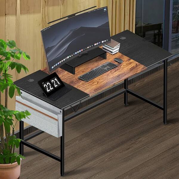 55'' Gaming Computer Desk RGB Led Lights Monitor Stand Black - Bed Bath ...