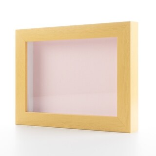 Natural 4x6 Wood Shadow Box with Pink Acid-Free Backing - With 5/8 ...