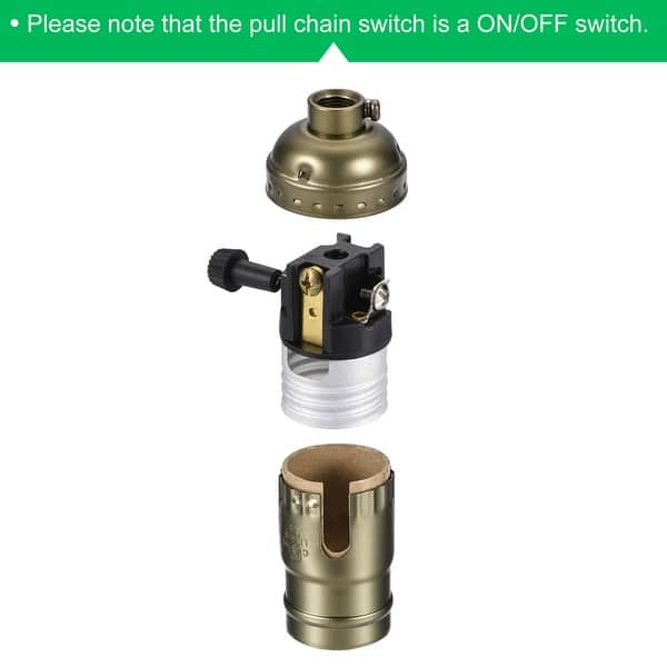 3pcs E26/E27 Lamp Socket 1/8IP Thread Screw Bulb Holder with Turn Knob ...