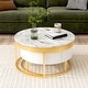 Modern Round Nesting Coffee Table with Drawers in White - Bed Bath ...