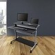 Adjustable Height Two Tier Standing Desk with Rolling Casters and ...