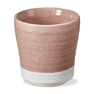 Blush and White Glazed Stoneware Two Tone Planter Medium, 4.72L x 4.72W ...