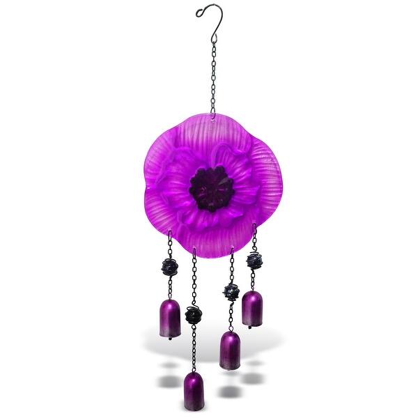 CoTa Global Purple Flower Wind Chime - Handmade Glass And Metal Chime ...