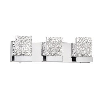 Astron 3-Light-LED Chrome Vanity Light with Glass Shade - Bed Bath ...