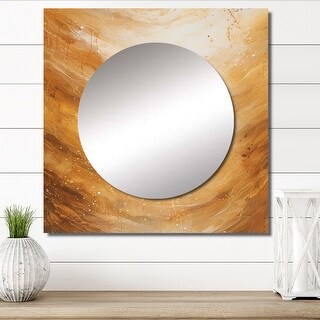 Designart "Abstract Macchiato Mirage" Abstract Shapes Wall Mirror ...