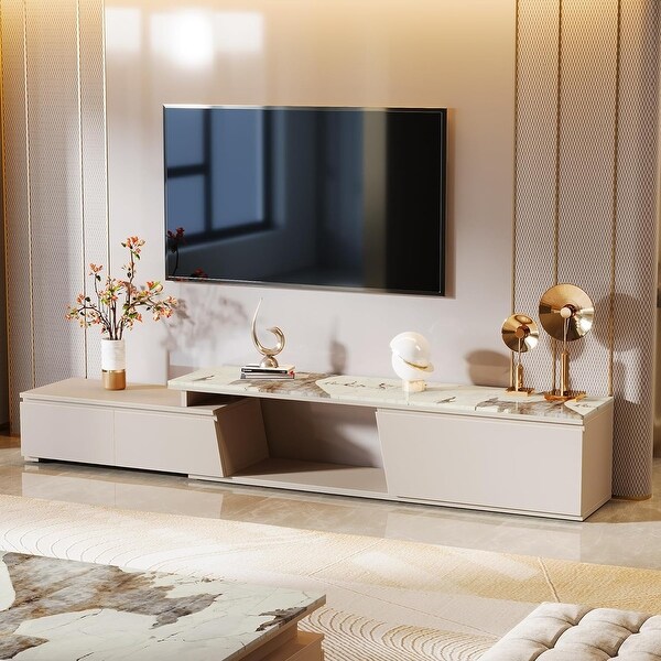 White marble media console store