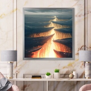 Designart "Surreal Earth Splitting Game Art" Children's Art Framed Wall ...