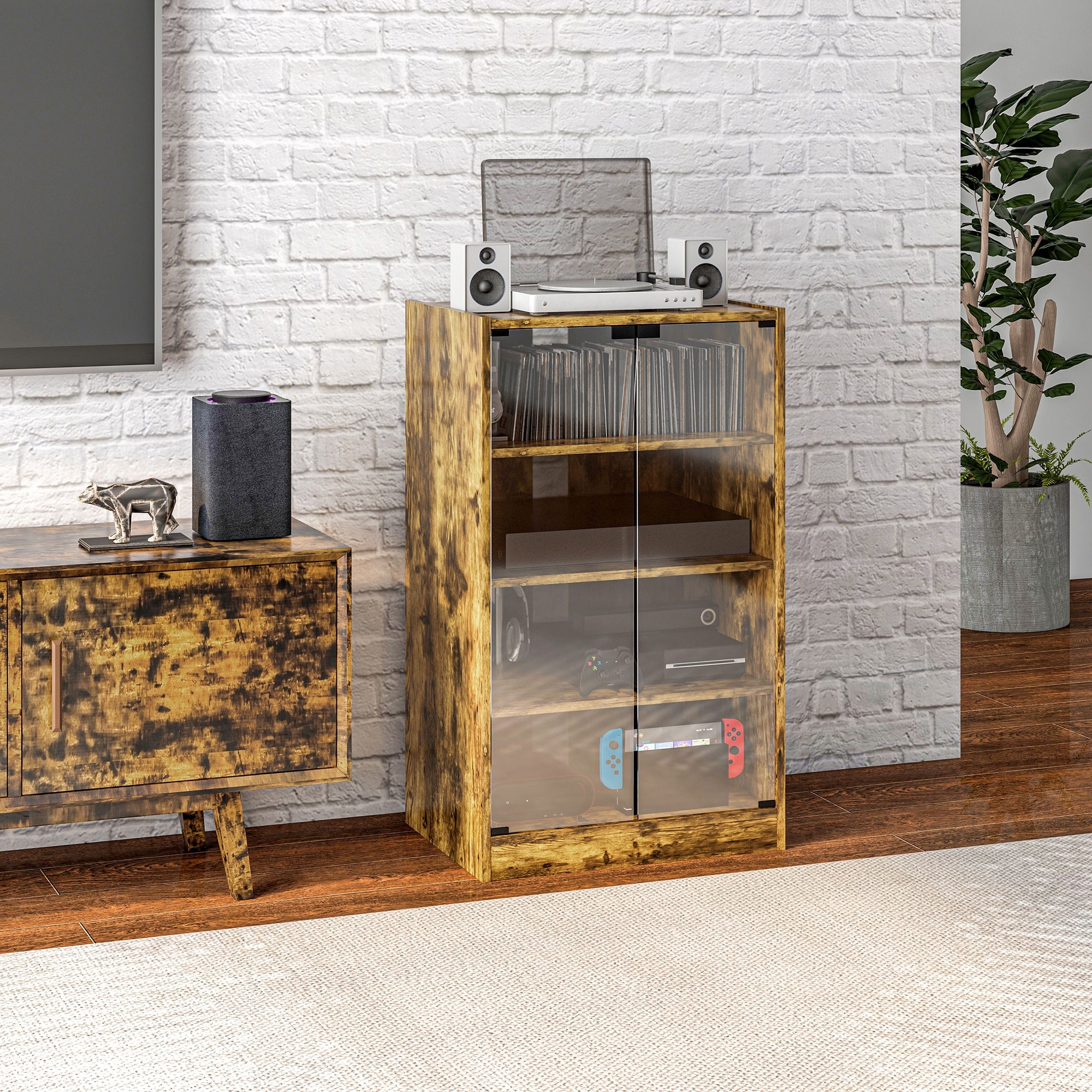 Small media cabinet with doors store