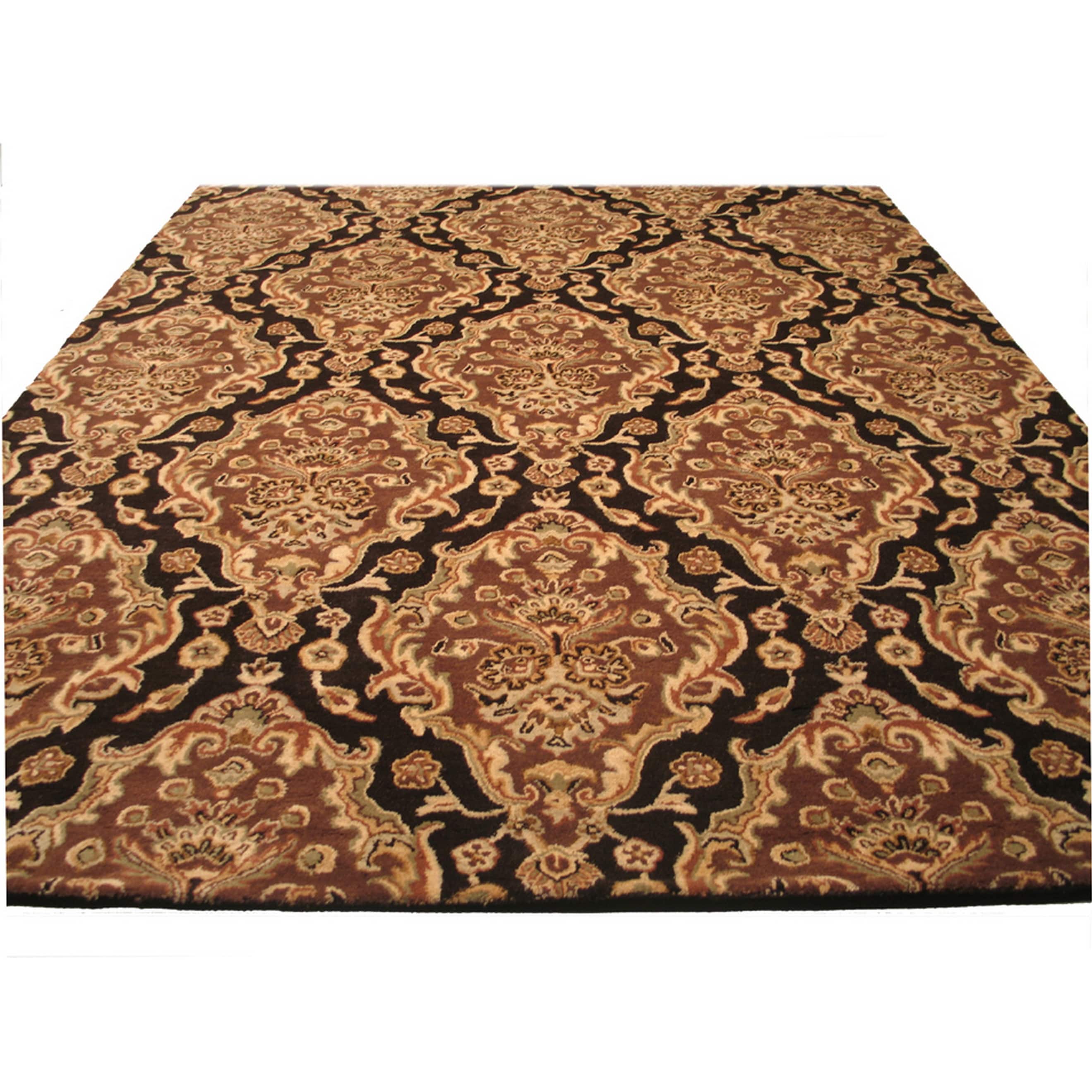 SAFAVIEH Couture Hand-knotted Hayna Wool/ Silk Rug with Fringe - Bed ...