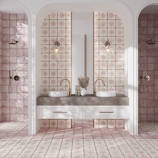 Faenza 8x8 Dusty Pink Porcelain Square Wall and Floor Tile (6.46 sq ft ...