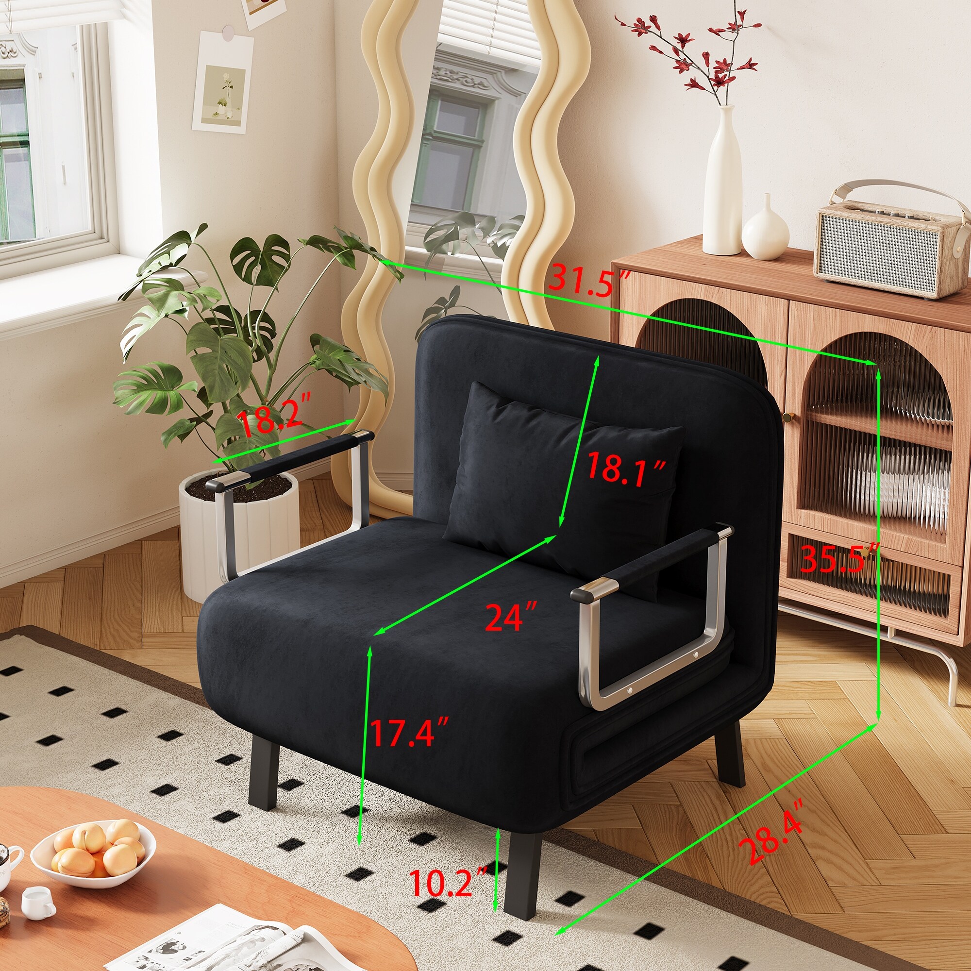 Modern Velvet Sofa Chair Bed with Ergonomic Design On Sale Bed Bath Beyond 41884525