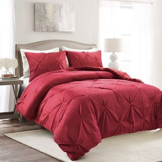Lush Decor Soft Velvet Diamond Pintuck 3 Piece Comforter Set - Bed Bath ...